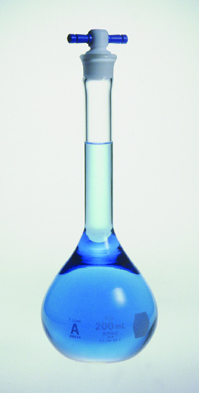 KIMAX® Volumetric Flasks with Color-Coded [ST] PTFE Stopper, Class A ...