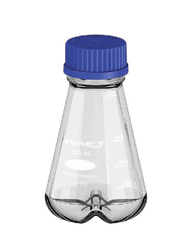 VWR® Baffled Erlenmeyer Flask with GL 45 Screw Cap | Erlenmeyer Flasks