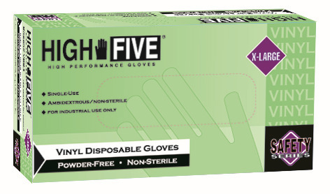 High Five Industrial Grade Disposable Vinyl Gloves, Powder-Free ...