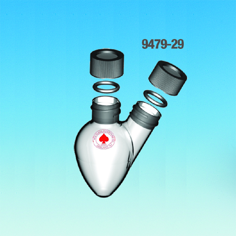 Flask, Two Neck, Pear-Shaped, Microscale, Ace Glass Incorporated ...