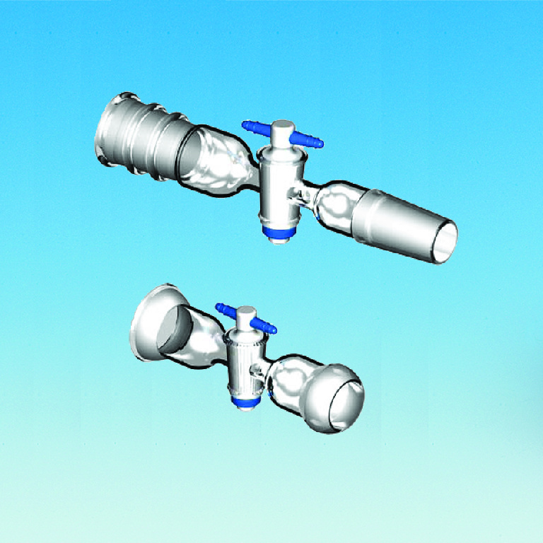 Adapter, Straight Connecting with PTFE Stopcock, Borosilicate Glass ...