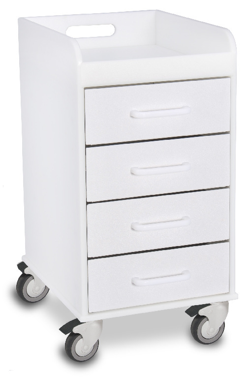 Locking Carts, Compact 4-Drawer Polyethylene, Non-Metal, TrippNT | Trolleys