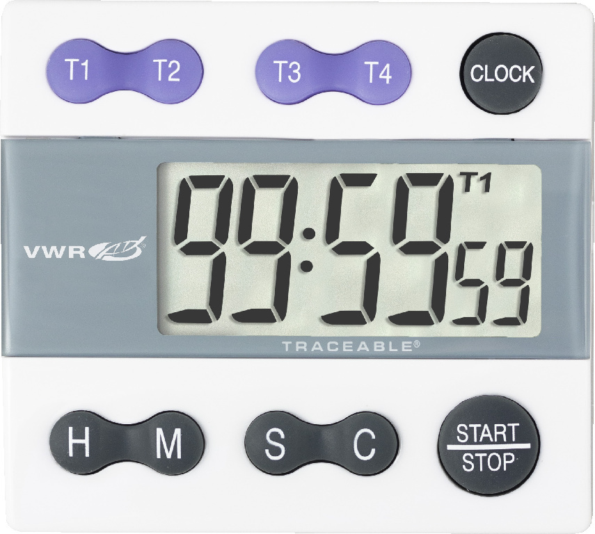 VWR® Traceable® Four-Channel Alarm Timer with Clock | Digital Timers