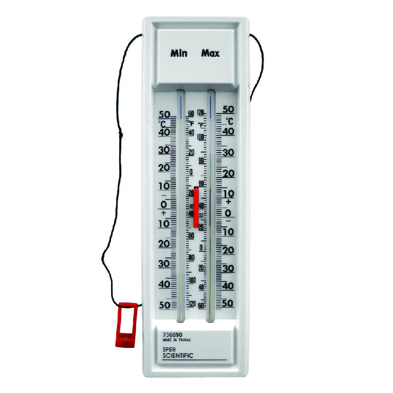 Min-Max Thermometer Push Button, Sper Scientific | Analog Thermometers
