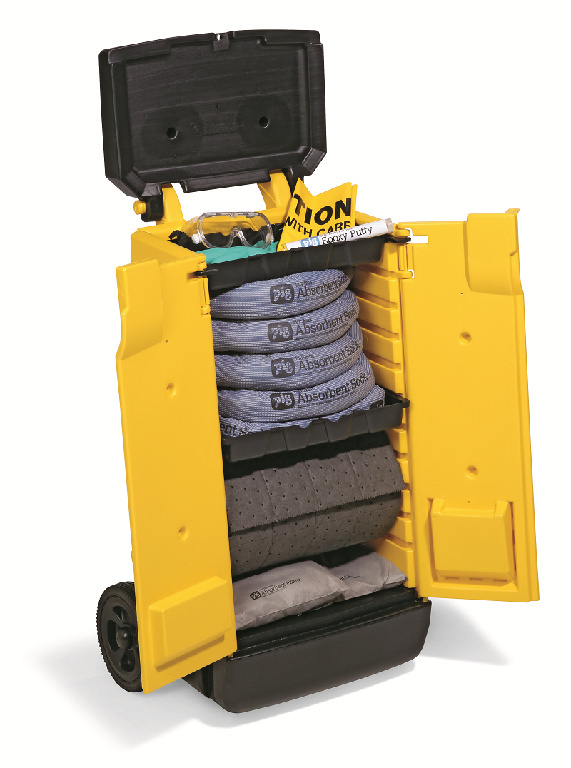 PIG® Spill Kit in High-Visibility Cart, New Pig | Spill Control Materials