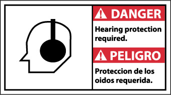 Personal Protection (PPE) ANSI Danger Signs, Bilingual, National Marker ...
