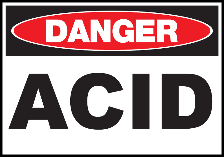 ZING Green Safety Eco Safety Sign DANGER, ACID | Signs