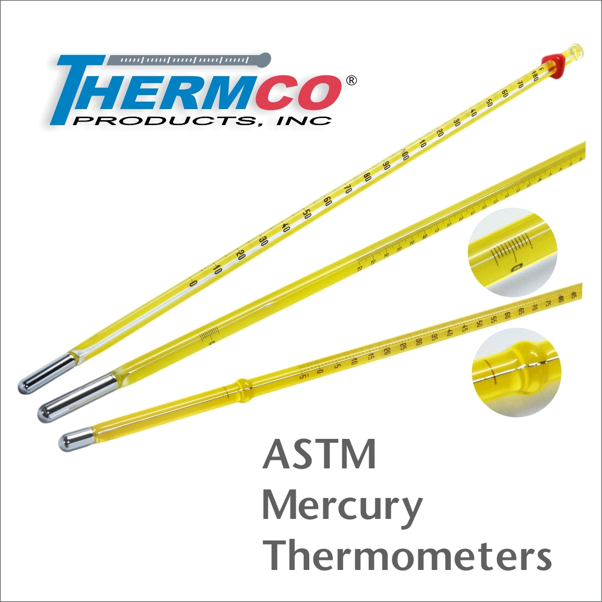 ASTM® Liquid-in-Glass Mercury Thermometers, Total Immersion, Nos. 7 to ...