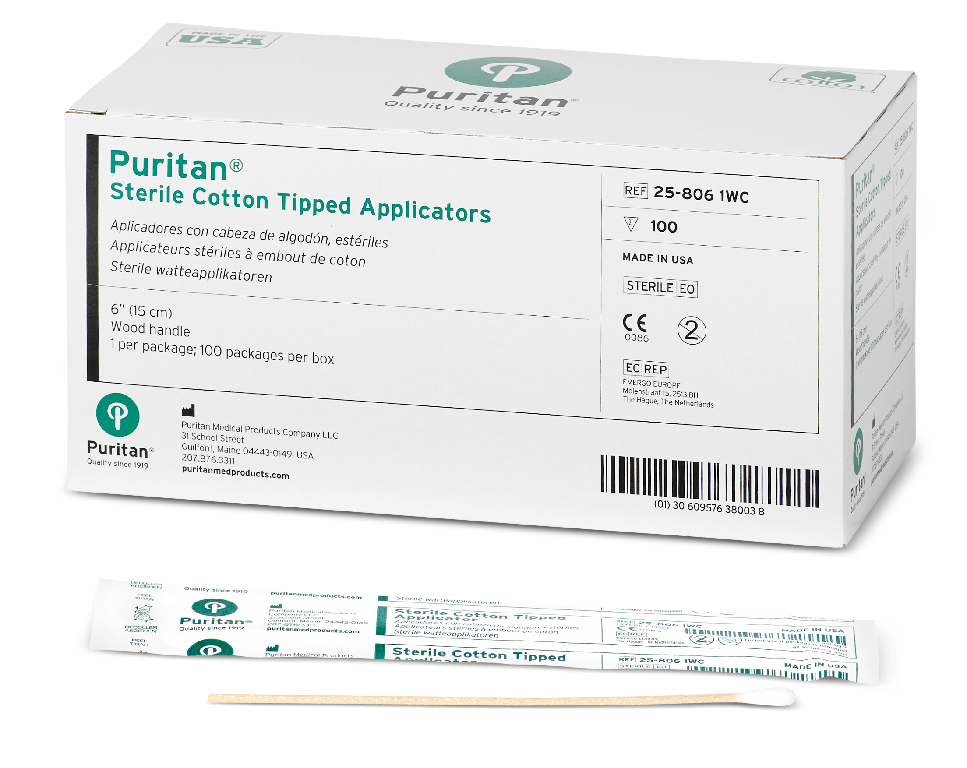 Puritan® Standard Cotton Tipped Applicators, Wood Handle, Sterile ...
