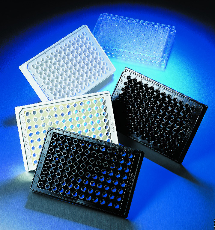 Corning® Clear Bottom Black and White Polystyrene Microplates, 96 Well ...