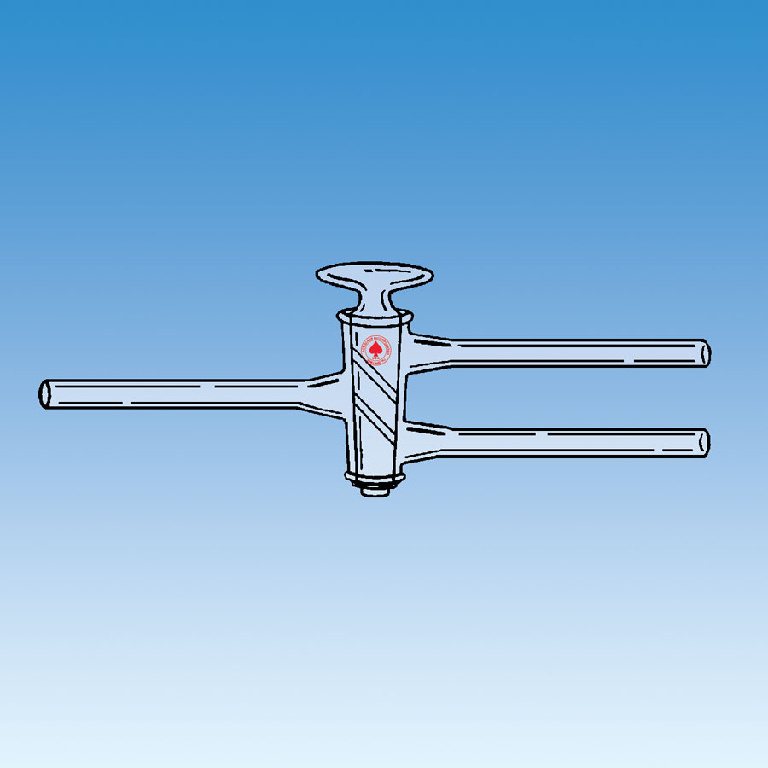 Three-Way Stopcock, Glass Plug with Oblique Bore, Ace Glass | Stopcocks
