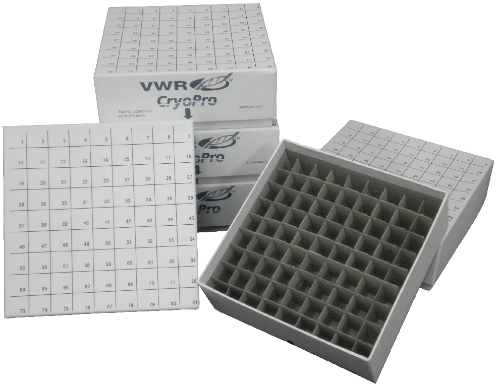 VWR® CryoPro® Fiberboard Storage Boxes and Dividers | Cryoboxes